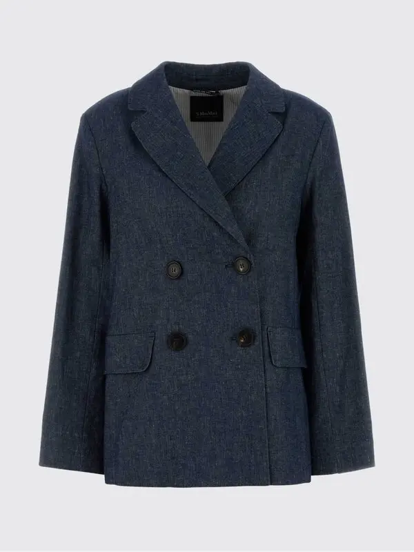 Max Mara Double-breasted Stretch Denim Blazer