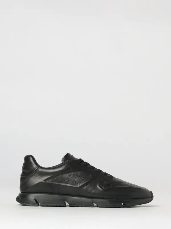 Paciotti Bovine Leather Low Top Sneakers - Black