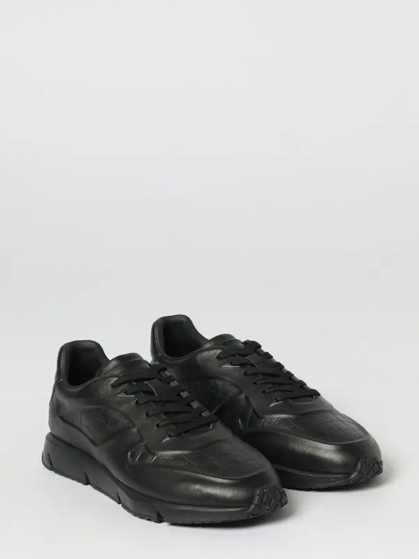 Paciotti Bovine Leather Low Top Sneakers - Black