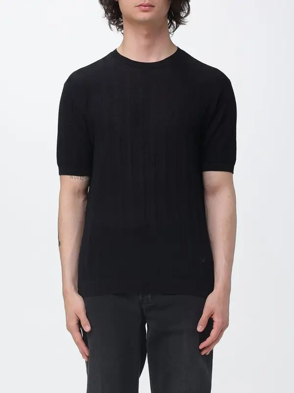 Emporio Armani Textured Knit Jumper - Black