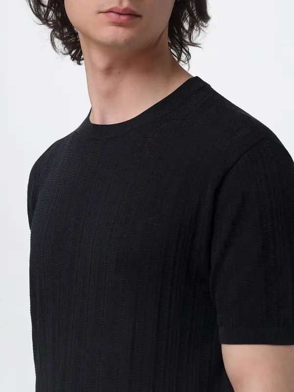 Emporio Armani Textured Knit Jumper - Black