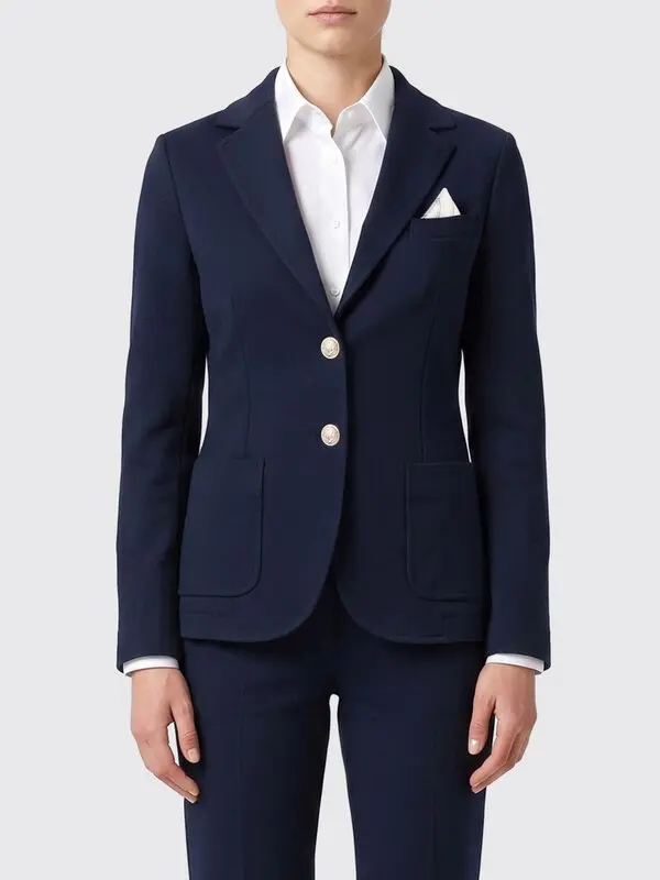 CIRCOLO 1901 Single Breasted Blazer In Cotton - Blue