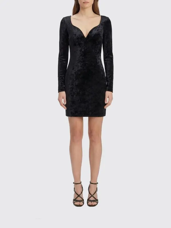 Balenciaga Mini Velvet Dress With Sweetheart Neckline