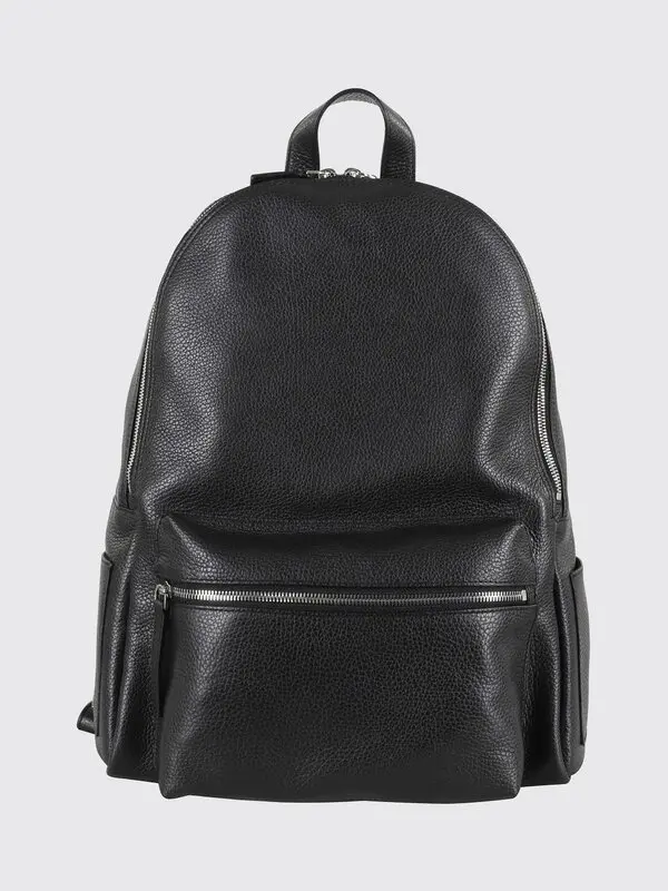 Orciani Micron Hammered Leather Backpack - Black