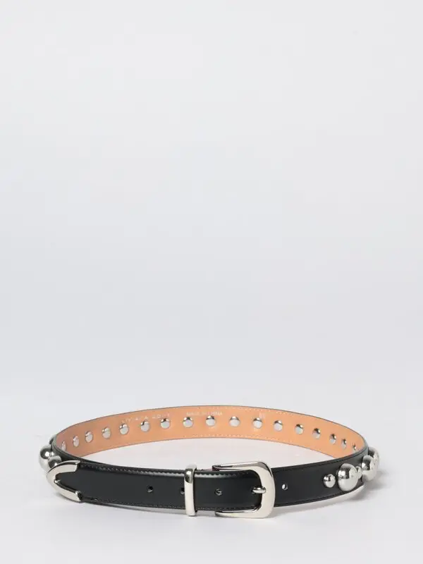 Liviana Conti Studded Vegan Leather Belt - Black