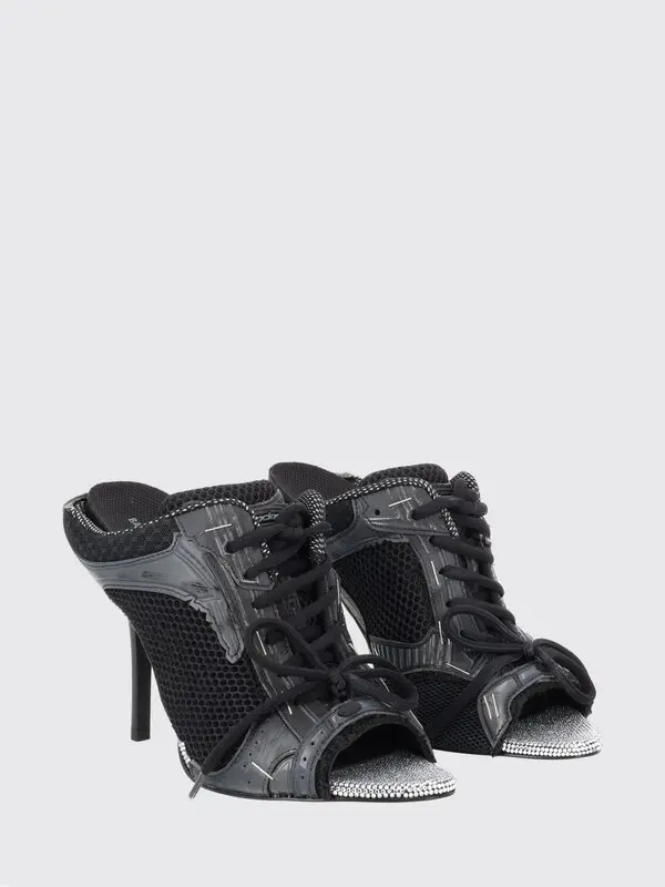 Balenciaga Stapler Mesh Mules With Mid Stiletto Heel