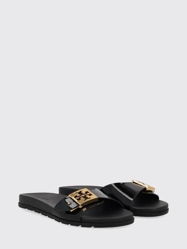 Tory Burch Mellow Rubber Mule Sandals With Double T Logo And Low Heel