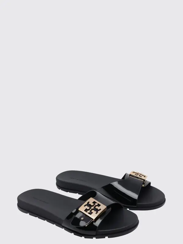 Tory Burch Patent Leather Logo Slides