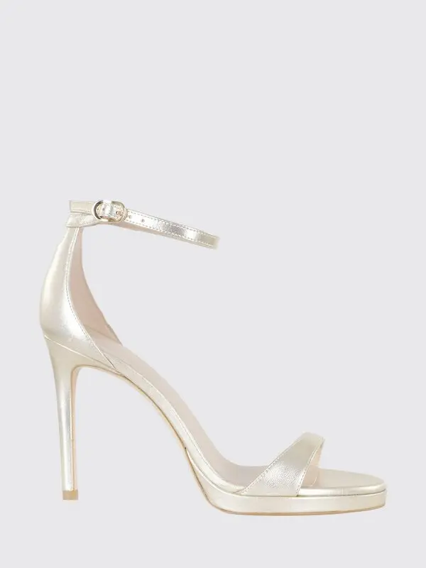 STUART WEITZMAN Laminated Nappa Sandals - Gold