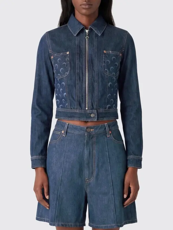 MARINE SERRE All-over Logo Denim Jacket