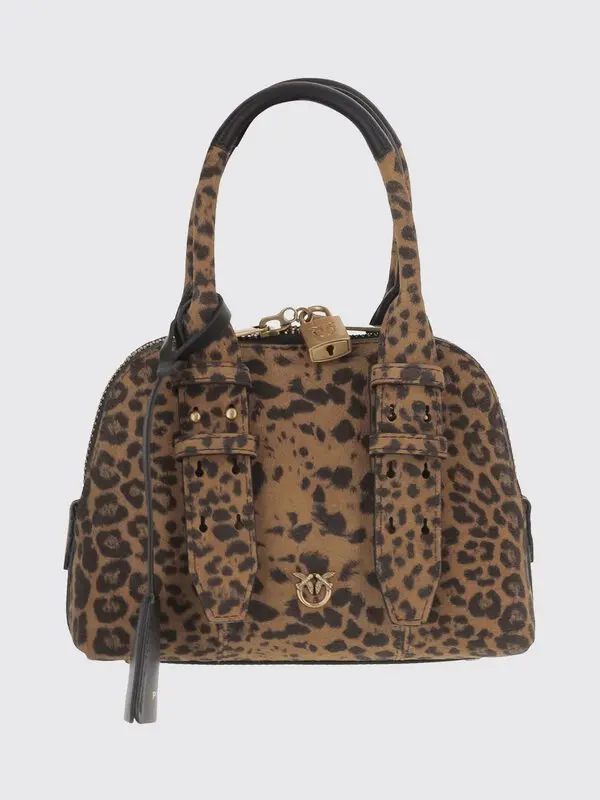 Pinko Animal Print Suede Mini Escape Bag