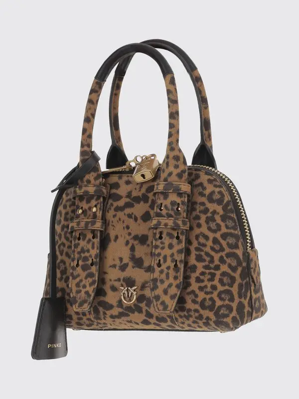 Pinko Animal Print Suede Mini Escape Bag