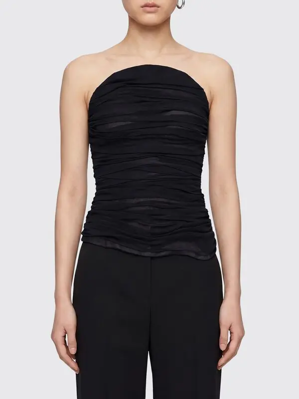 Balenciaga Off-the-shoulder Draped Silk Bustier Top