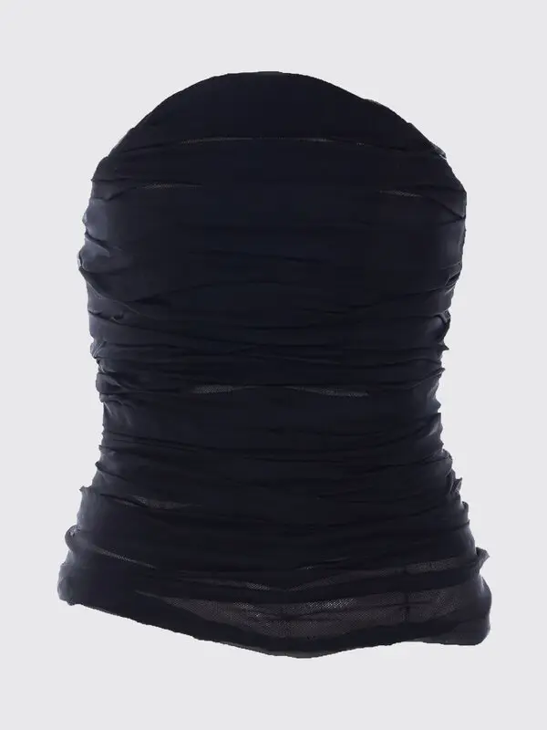 Balenciaga Off-the-shoulder Draped Silk Bustier Top