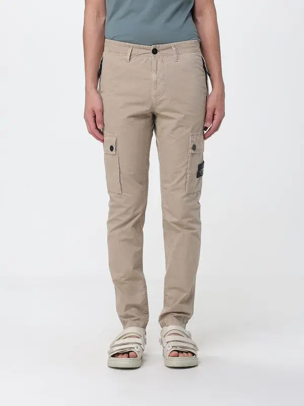 Stone Island Cotton Cargo Trousers - Beige
