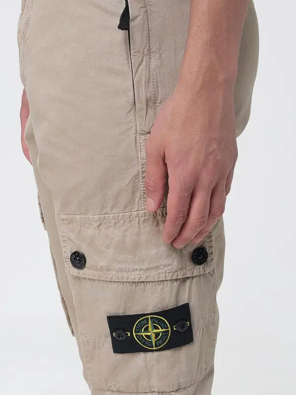 Stone Island Cotton Cargo Trousers - Beige