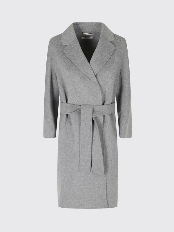 Max Mara S Virgin Wool Knee-length Robe Coat - Grey