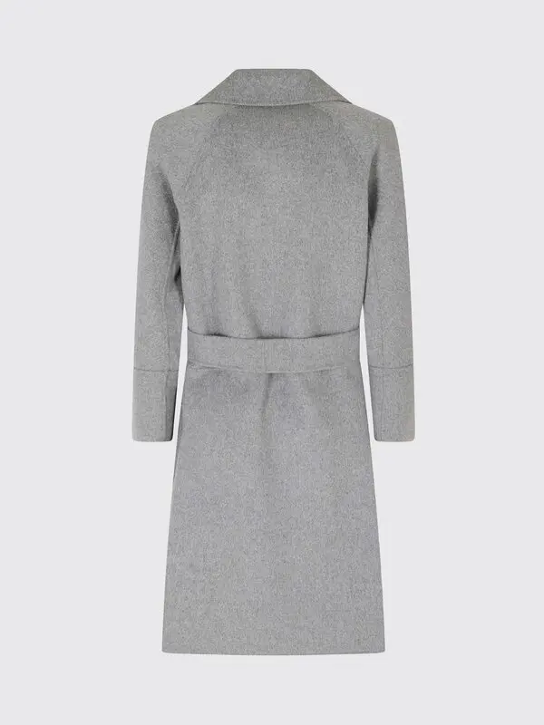 Max Mara S Virgin Wool Knee-length Robe Coat - Grey