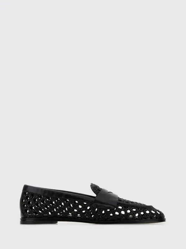 STUART WEITZMAN Woven Perforated Leather Loafers