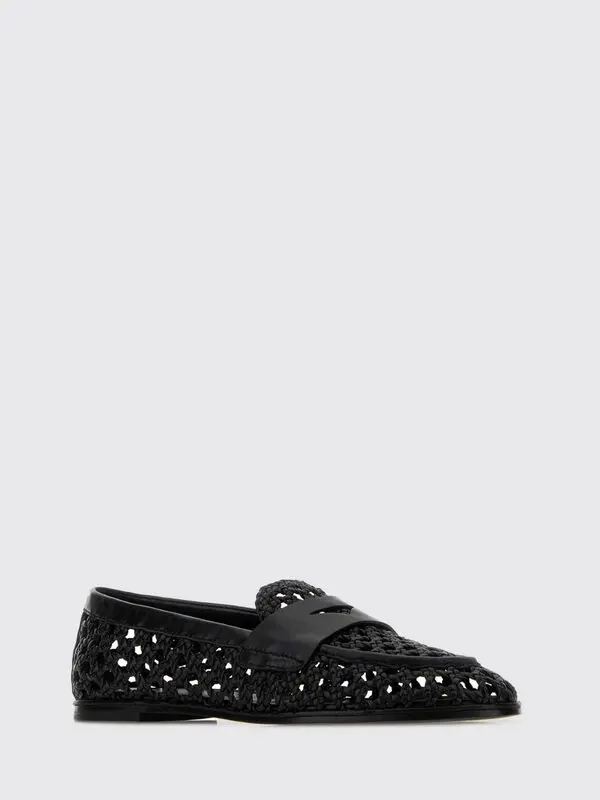 STUART WEITZMAN Woven Perforated Leather Loafers