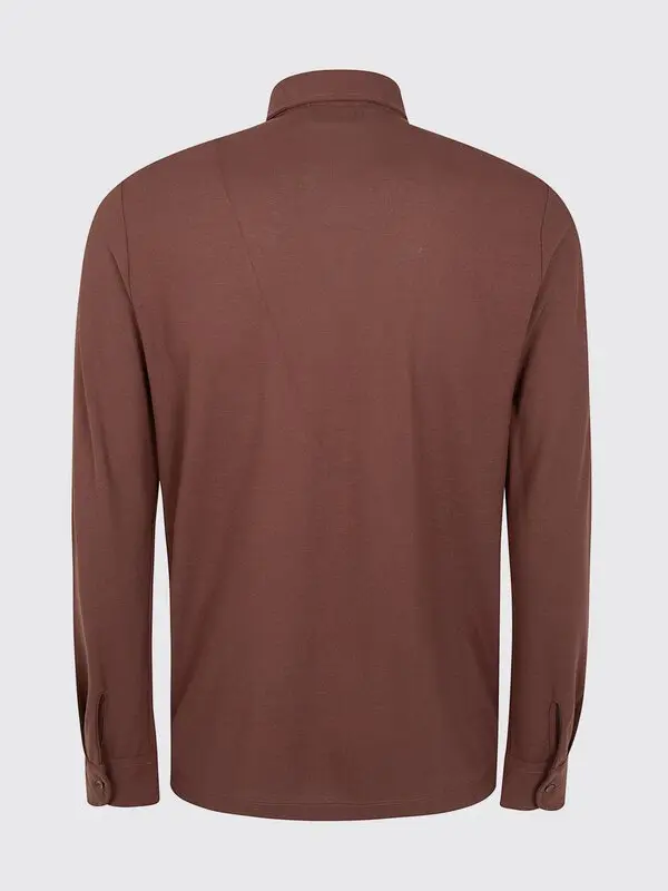 ZANONE Long-sleeved 100% Cotton Polo Shirt With Classic Collar