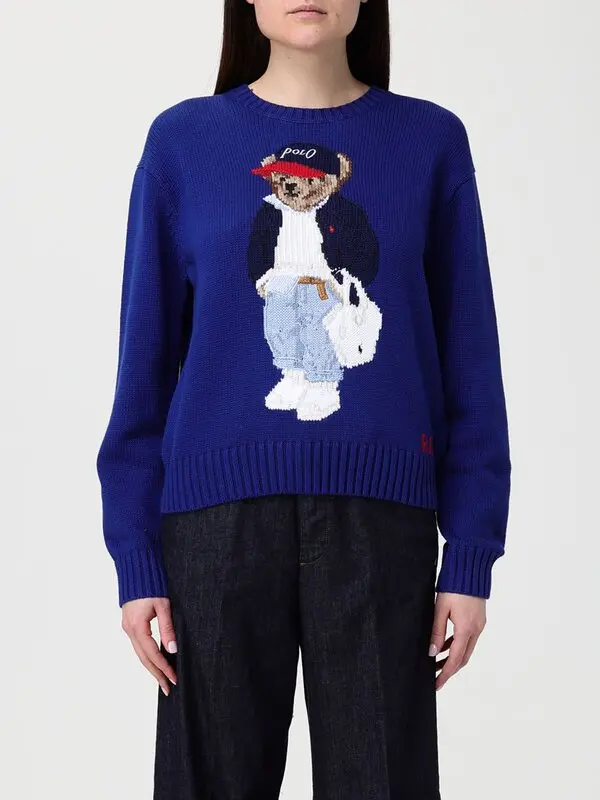 Polo Ralph Lauren Crewneck Sweater With Teddy Bear Print - Blue