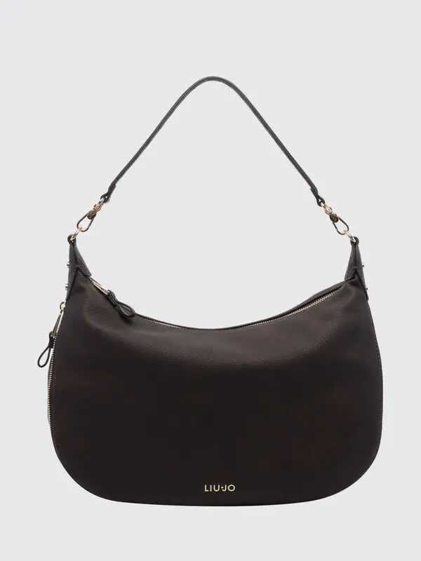 Liu Jo Grained Faux Leather Hobo Bag With Monogram Logo And Removable Handle - Brown