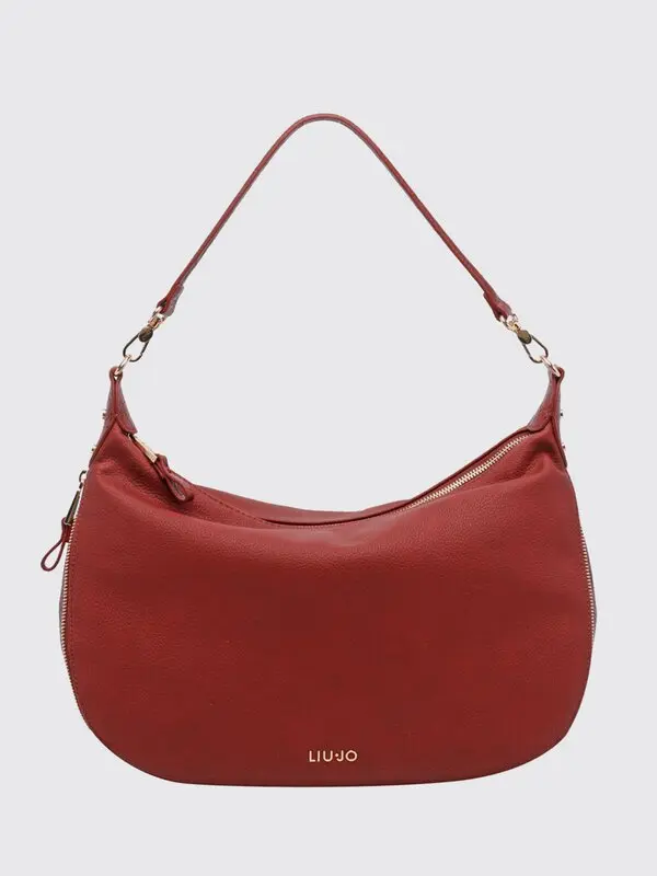 Liu Jo Grained Faux Leather Hobo Bag With Monogram Logo And Removable Handle - Red