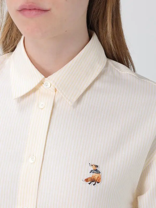Maison Kitsuné Striped Cotton Casual Shirt