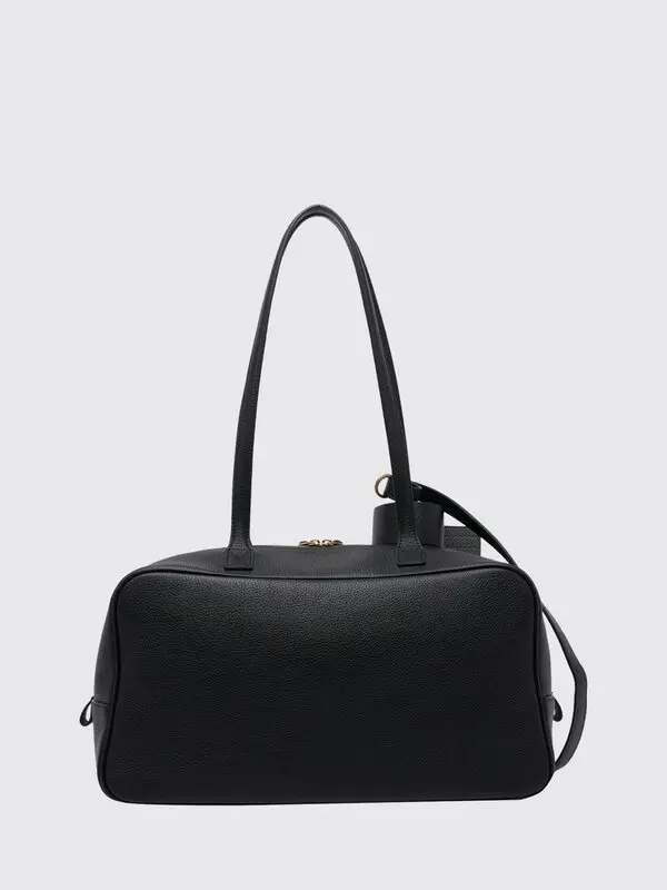 Balenciaga Grained Calfskin Leather Shoulder Bag With Logo Charm