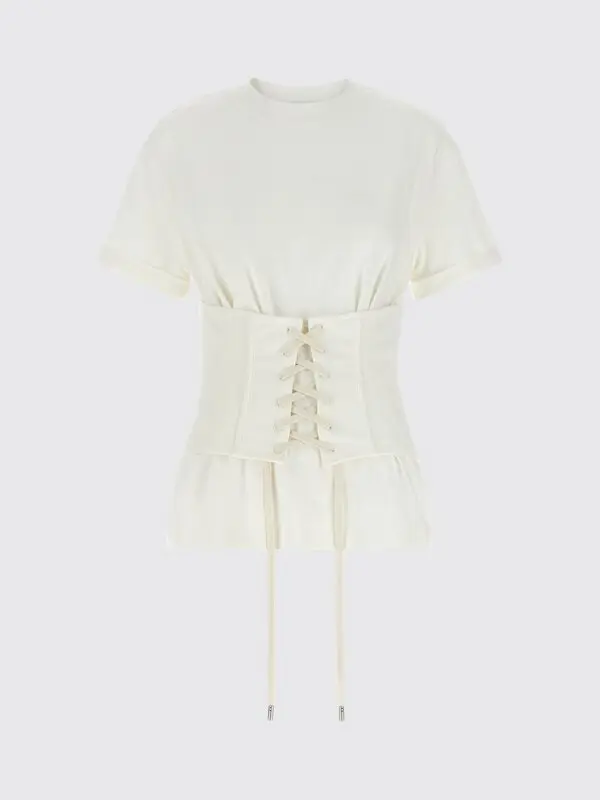 Alexander McQueen Cotton T-shirt With Lace Detail