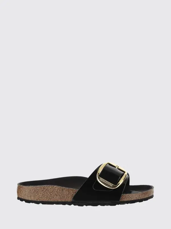 BIRKENSTOCK Madrid Big Buckle Brushed Leather Sandal - Black