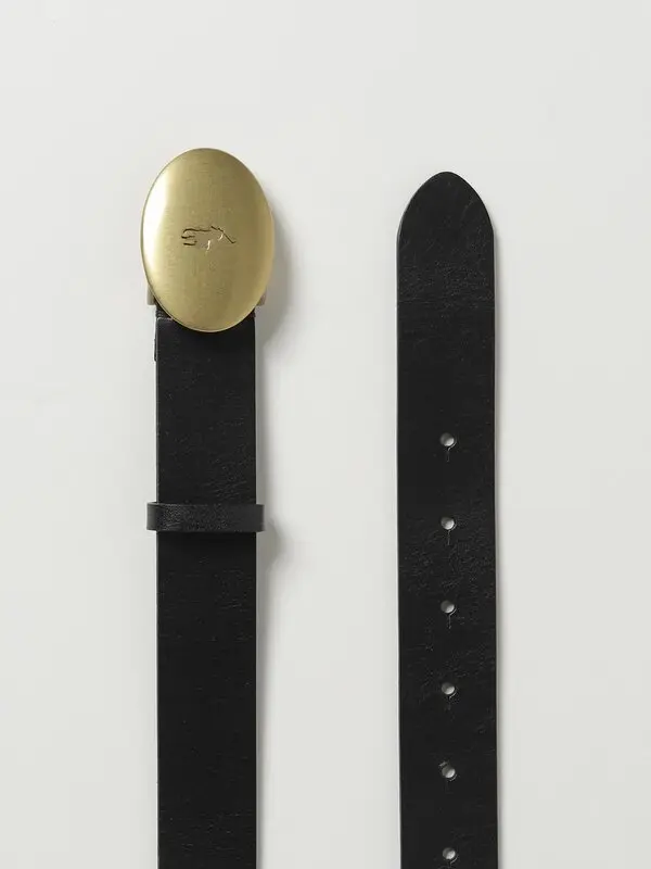 Polo Ralph Lauren Leather Belt With Gold Tone Buckle