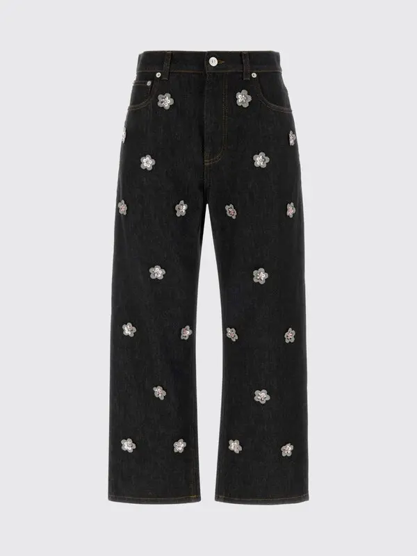 Marni Denim Jeans With Floral Embroidery