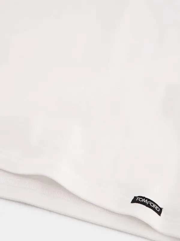 TOM FORD Slim Fit V-neck T-shirt In Stretch Cotton - White
