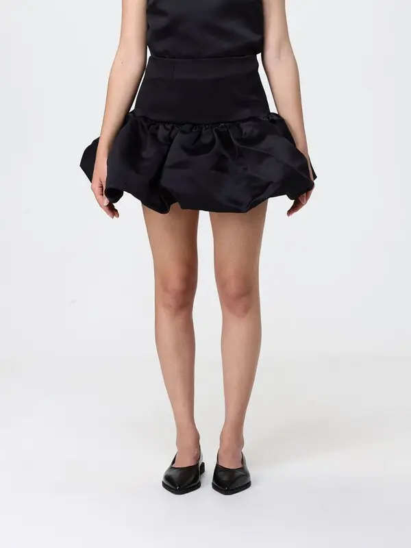 GANNI Ruffled Satin Skirt