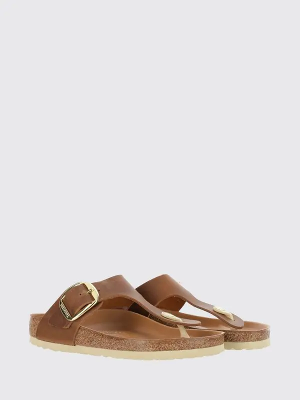 BIRKENSTOCK Gizeh Big Buckle Oiled Leather Thong Sandal - Brown