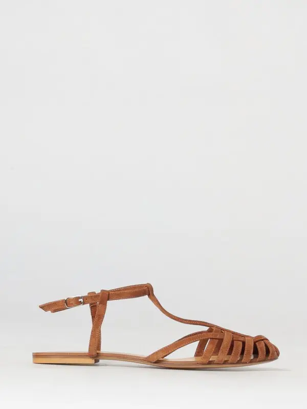ANNA F. Suede Sandals - Burnt