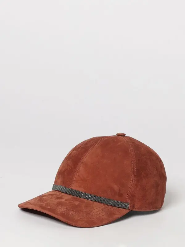 Brunello Cucinelli Suede Baseball Cap - Red