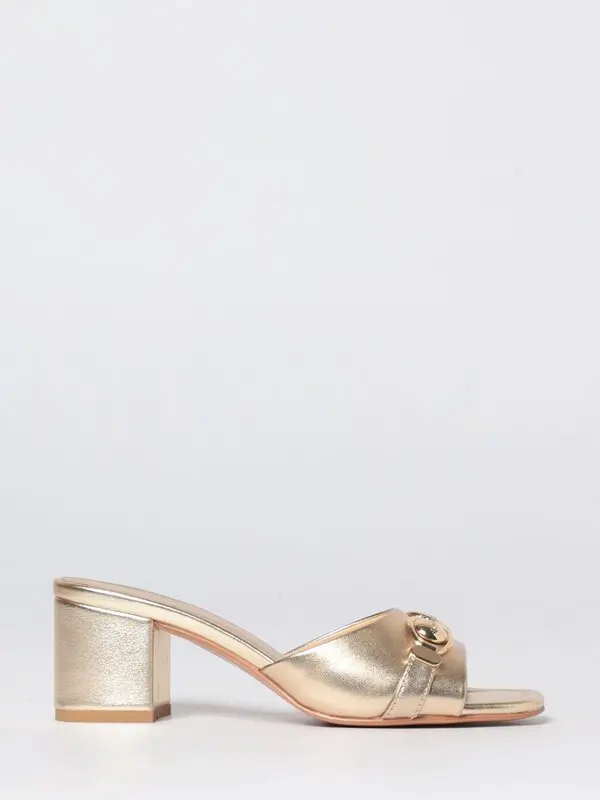TWINSET Laminated Leather Mules - Grey