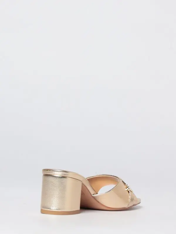 TWINSET Laminated Leather Mules - Grey