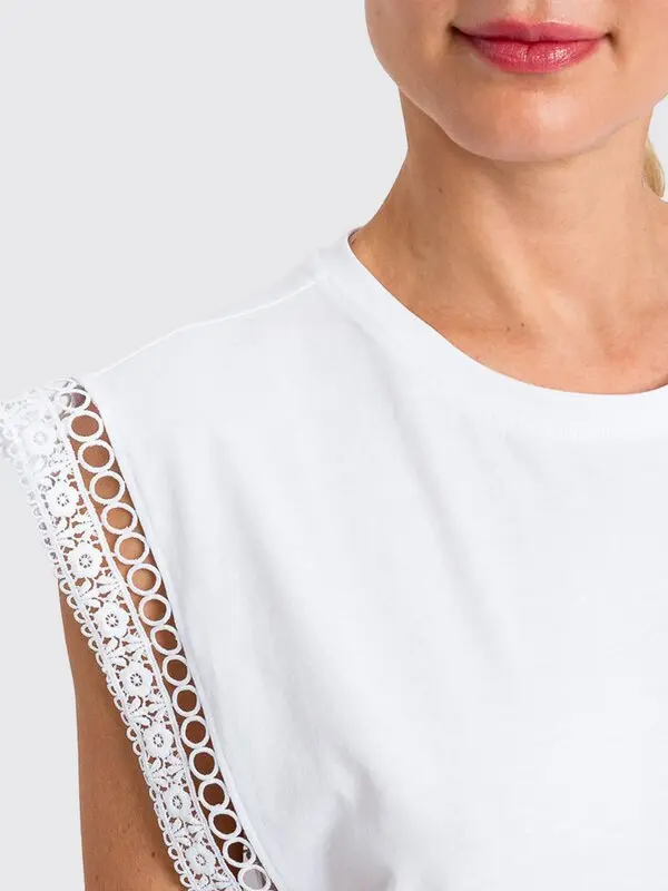TWINSET Cotton T-shirt With Lace Embellishment