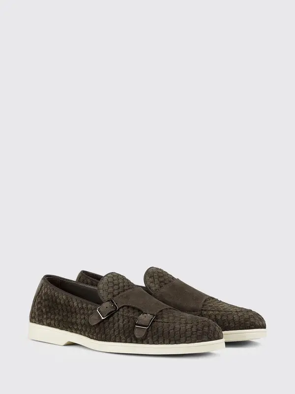 DOUCAL'S Woven Suede Monk Strap
