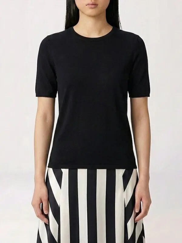 LISA YANG Short Sleeve Knit - Black
