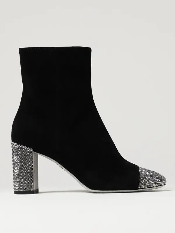 Rene Caovilla Embellished Block Heel Ankle Boots