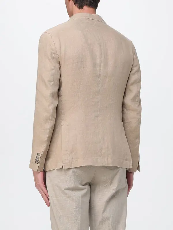 MANUEL RITZ Single Breasted Linen Blazer - Beige