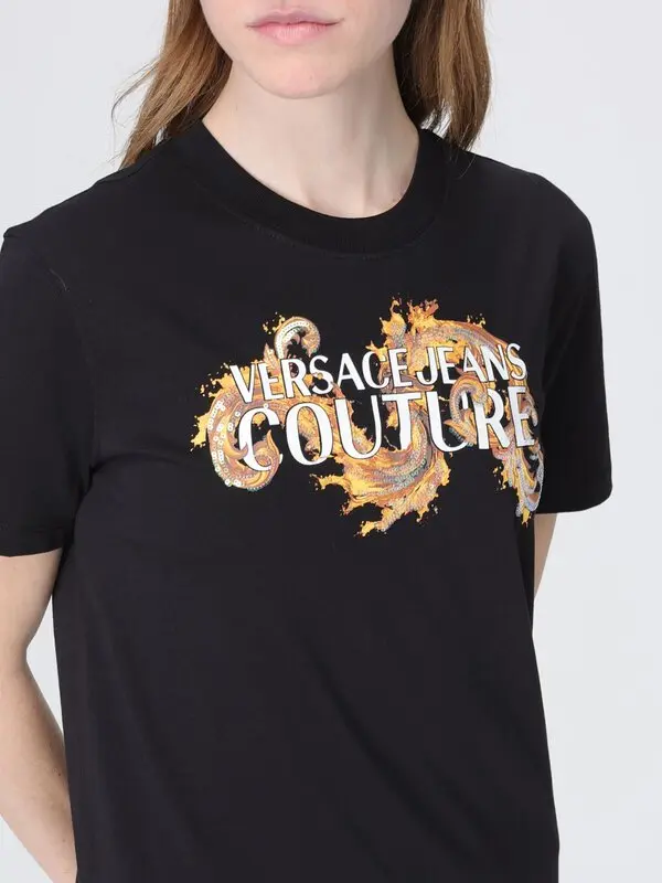 Versace Cotton T-shirt With Baroque Print