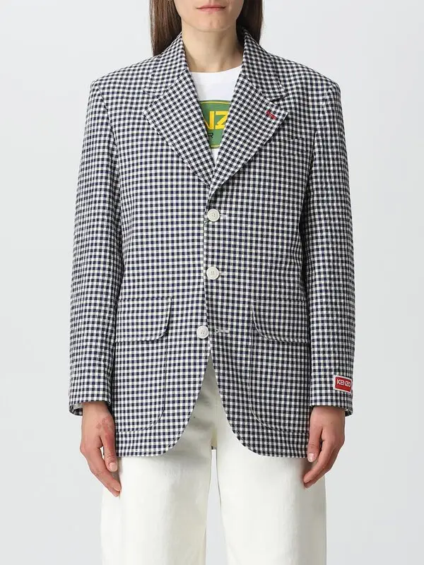 Kenzo Gingham Check Blazer