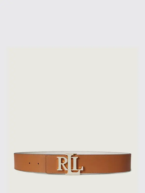 Ralph Lauren Wide Reversible Leather Belt With Monogram Buckle