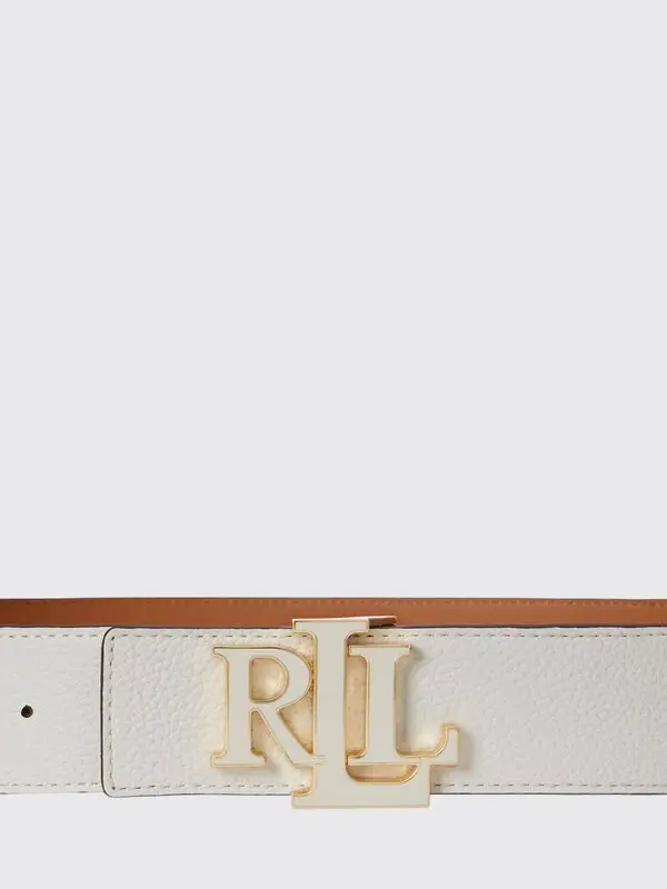 Ralph Lauren Wide Reversible Leather Belt With Monogram Buckle